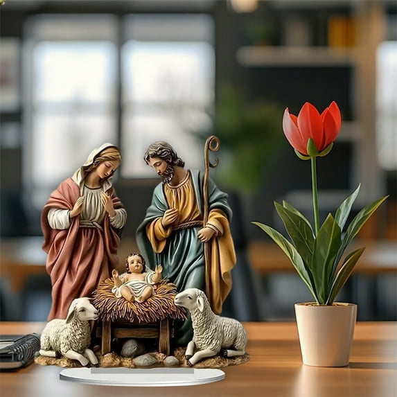 Easter 2D Table Sign Acrylic Decor Spring Home Desk Ornament Party ...