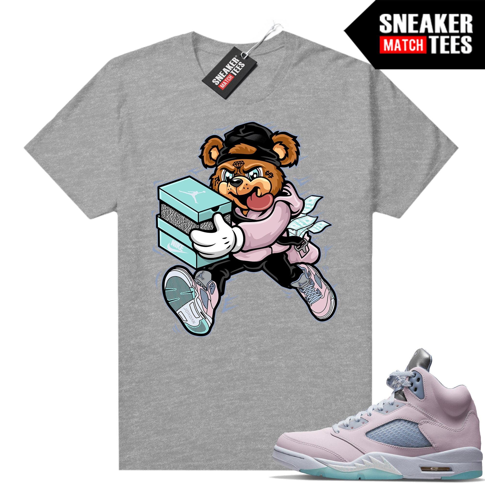Easter 5s to match Sneaker Match Tees Heather Grey "Bear Sneaker Heist ...