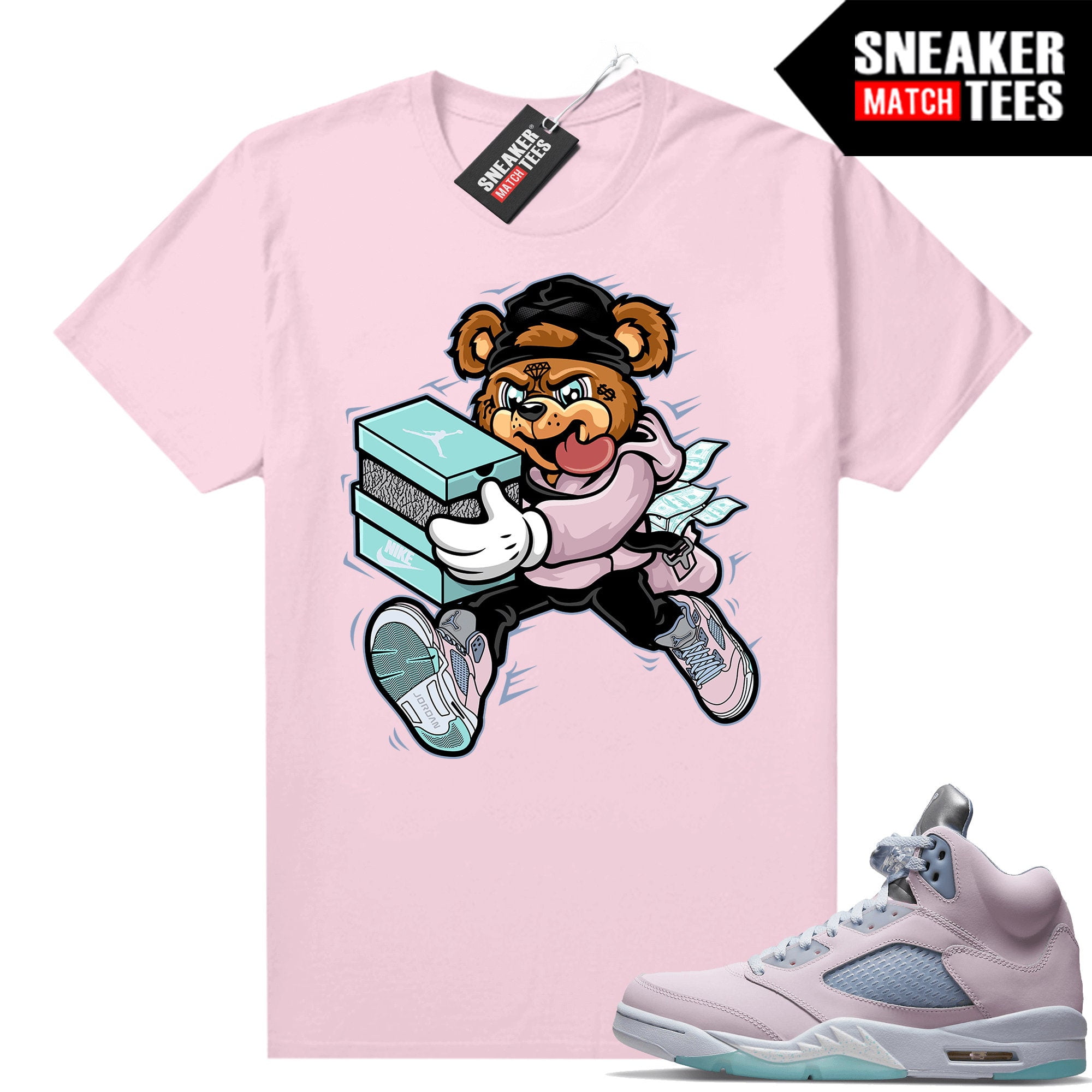 Easter 5s to match Sneaker Match Tees Pink "Bear Sneaker Heist ...
