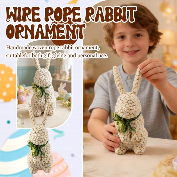 Easter 9.84in Bunny Decorations for Home Spring Tabletop Display Knit ...