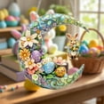 Easter Acrylic Moon Hanging Ornament， Crescent Moon with Flowers and ...