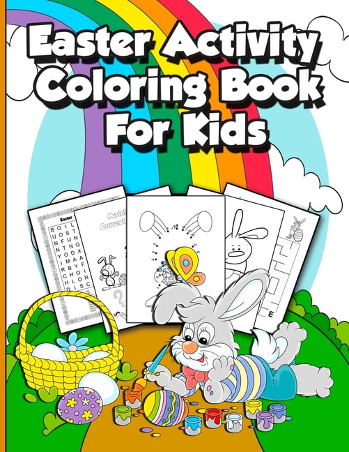 Easter Activity Coloring Book For Kids: Fun Workbook Activities Pages ...