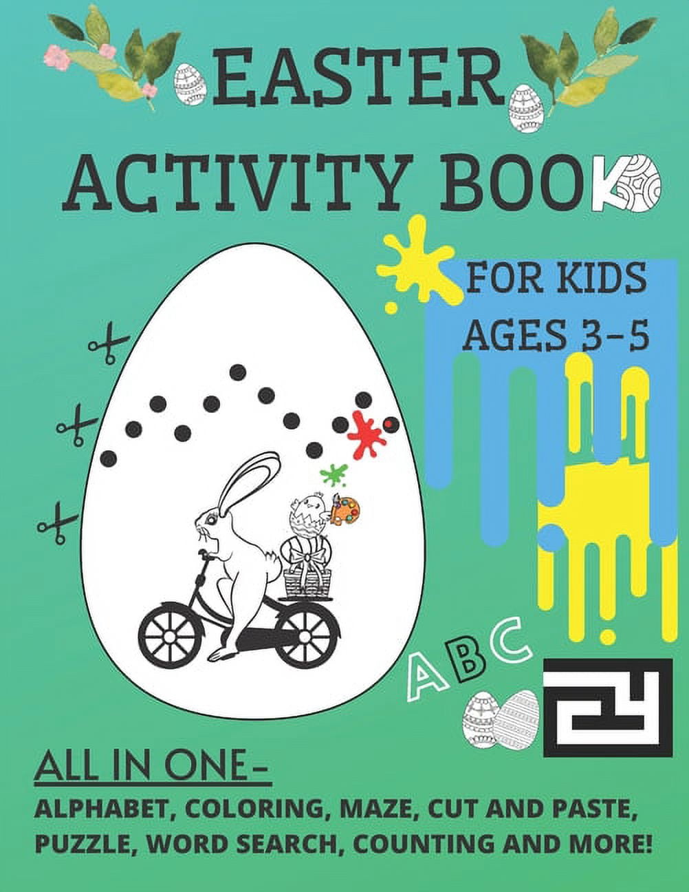 Easter Activity Coloring Book for kids ages 3-5: All in ONE- coloring ...