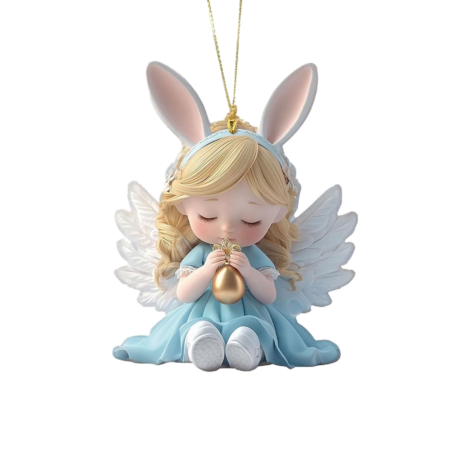 Easter Angel Pendant with Bunny Ears and Wings Acrylic Keychain ...