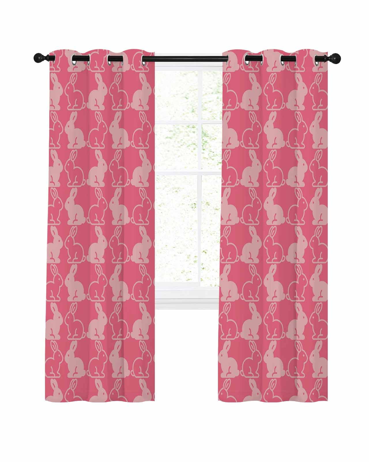 Easter Animals Blackout Curtains for Bedroom Living Room, Rabbits ...