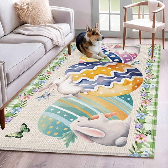 Easter Area Rugs 2.7'x5', Washable Small Throw Rugs for Kitchen Bedroom ...