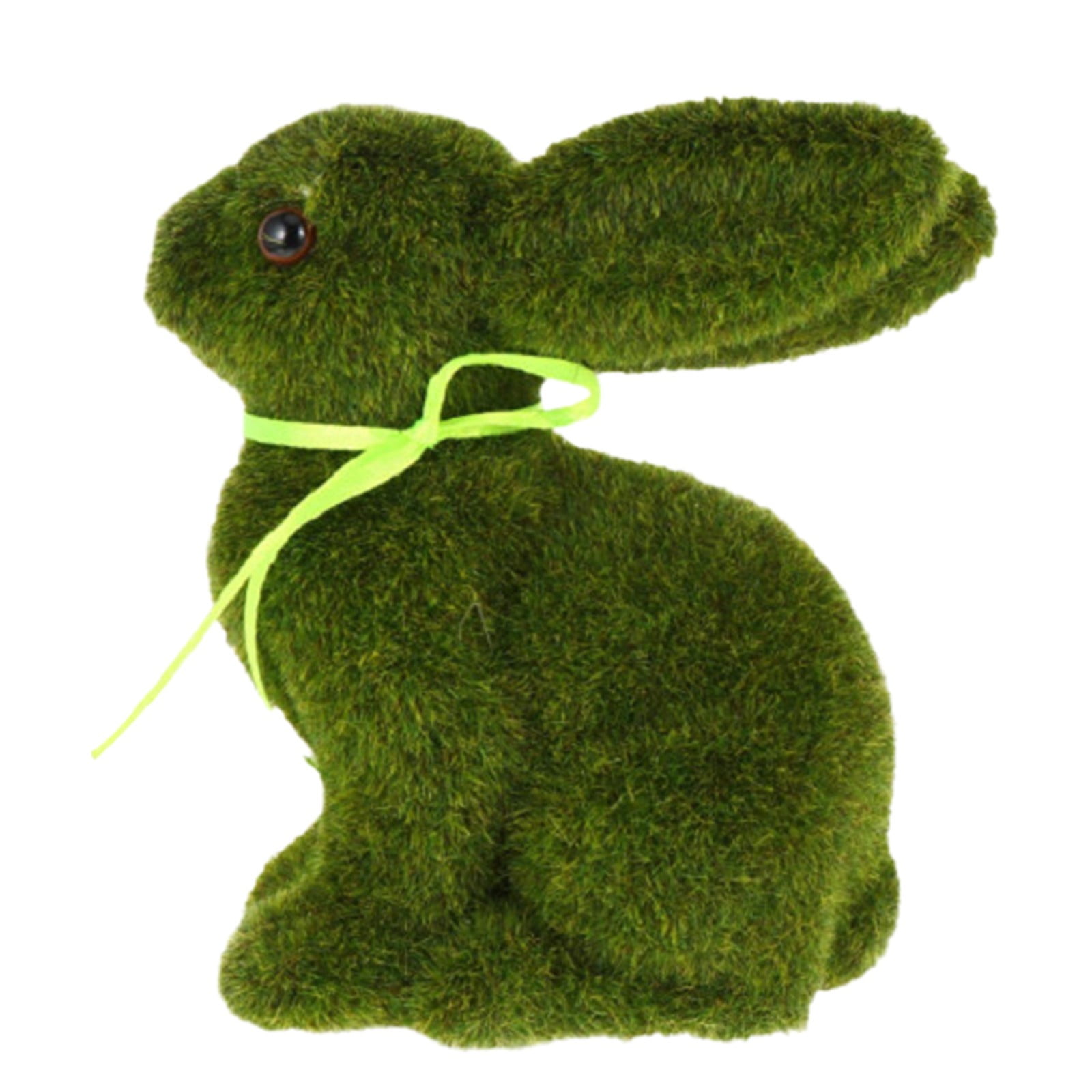 Easter Artificial Bunny Statue Ornament, Moss Flocking Texture, Easter ...