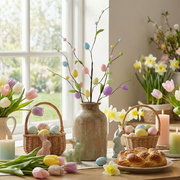 Easter Artificial Egg and Berry Foam s Decorative Floral Sprigs for ...