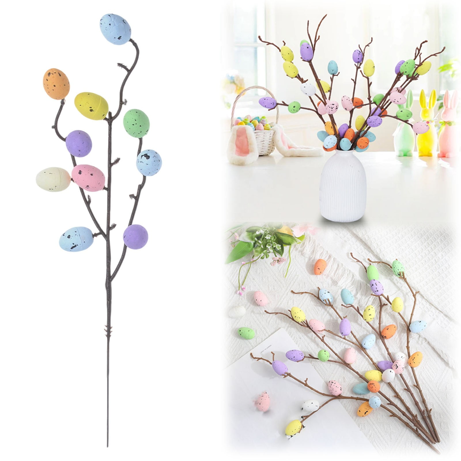 Easter Artificial Flower Picks Egg Decorations For Wreath Ornaments ...