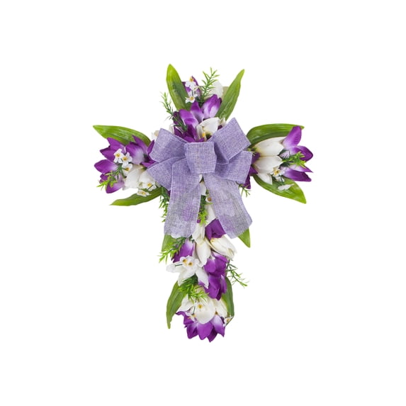 Easter Artificial Flower Wreath, Easter Cross Wreath, Tulip Door Wreath ...