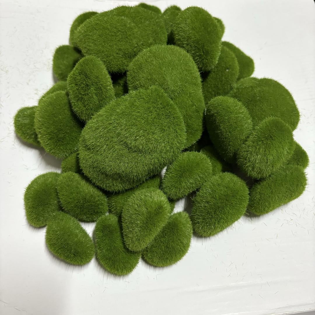 Easter Artificial Moss-covered Stone Fake Flocked Rock For Micro ...