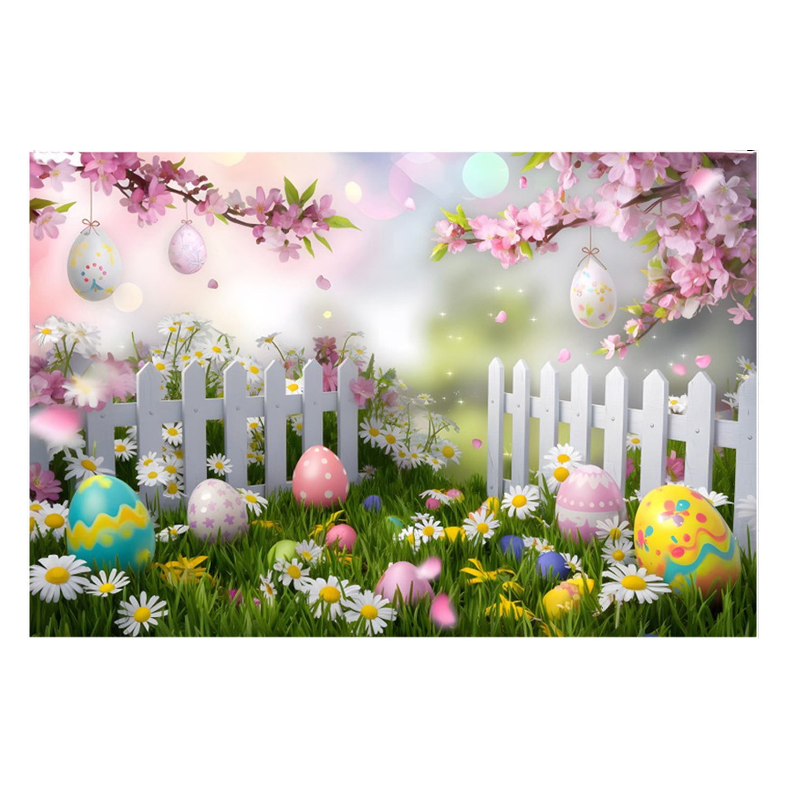 Easter Backdrop, Happy Easter Photography Backdrops Green Grass Photo ...
