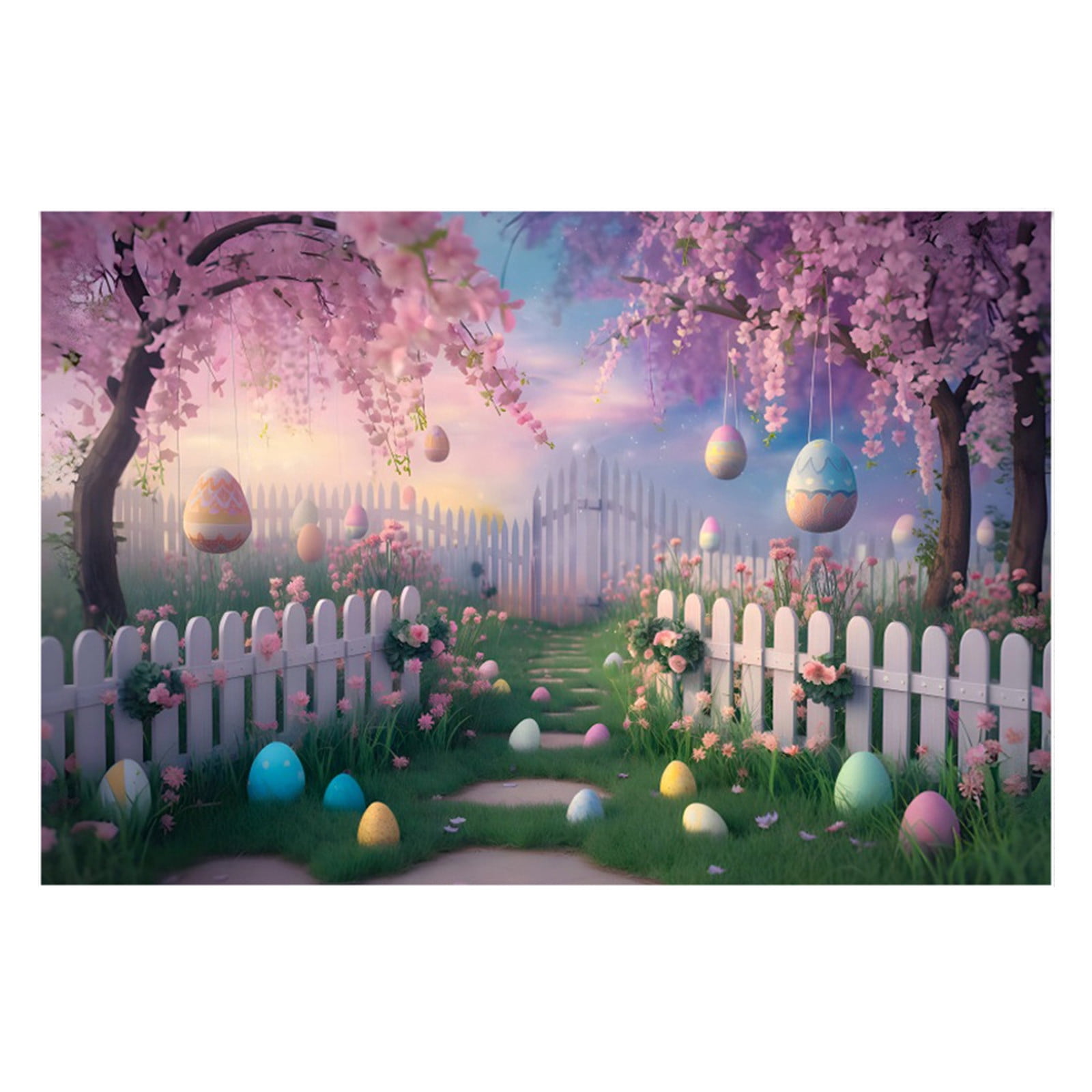 Easter Backdrop, Happy Easter Photography Backdrops Green Grass Photo ...