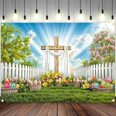 7 x 5 ft Easter Egg Hunt Backdrop Spring Pink Bunny Rabbit Colorful ...