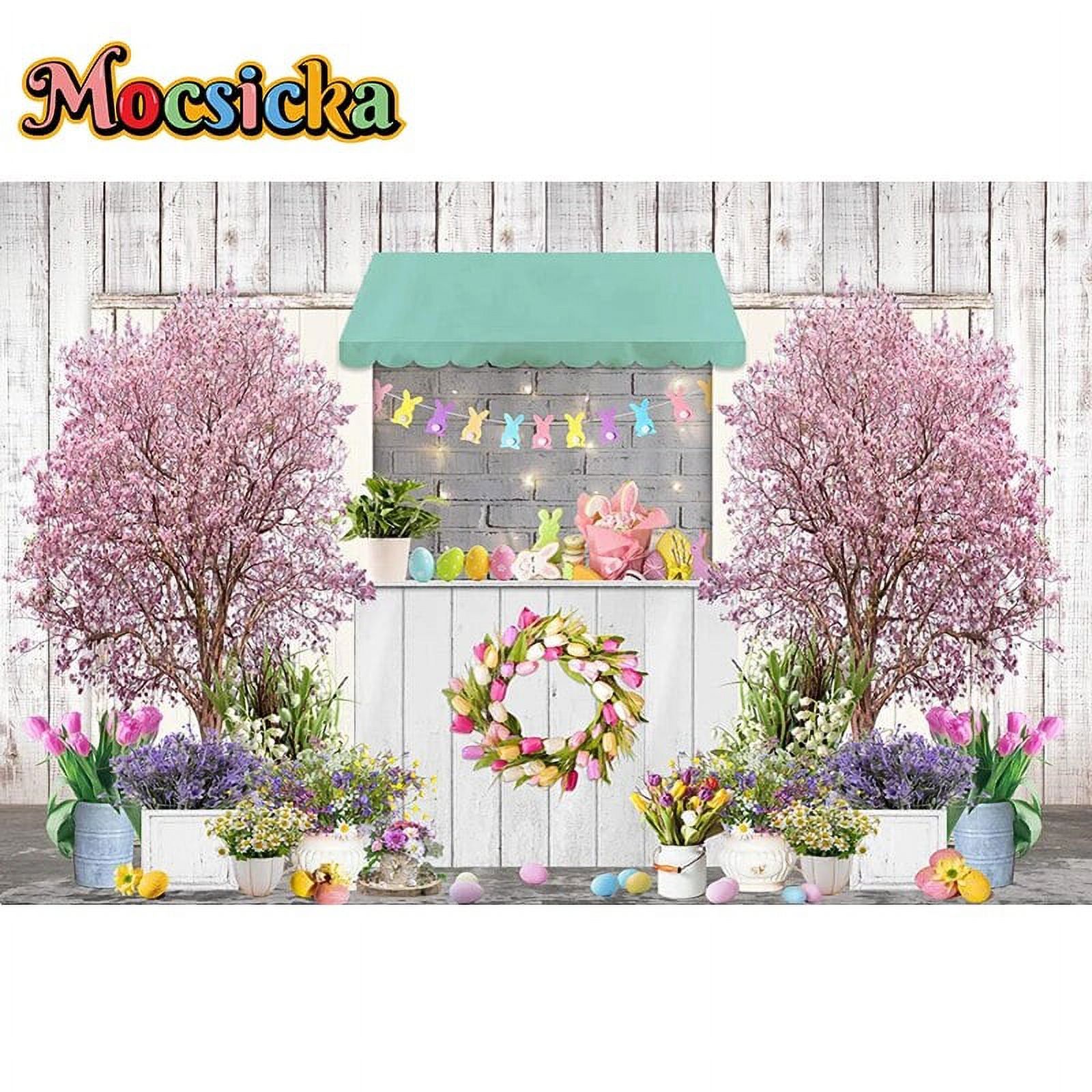 Easter Backdrops For Photography Spring Flowers Bunny Eggs Newborn Baby ...