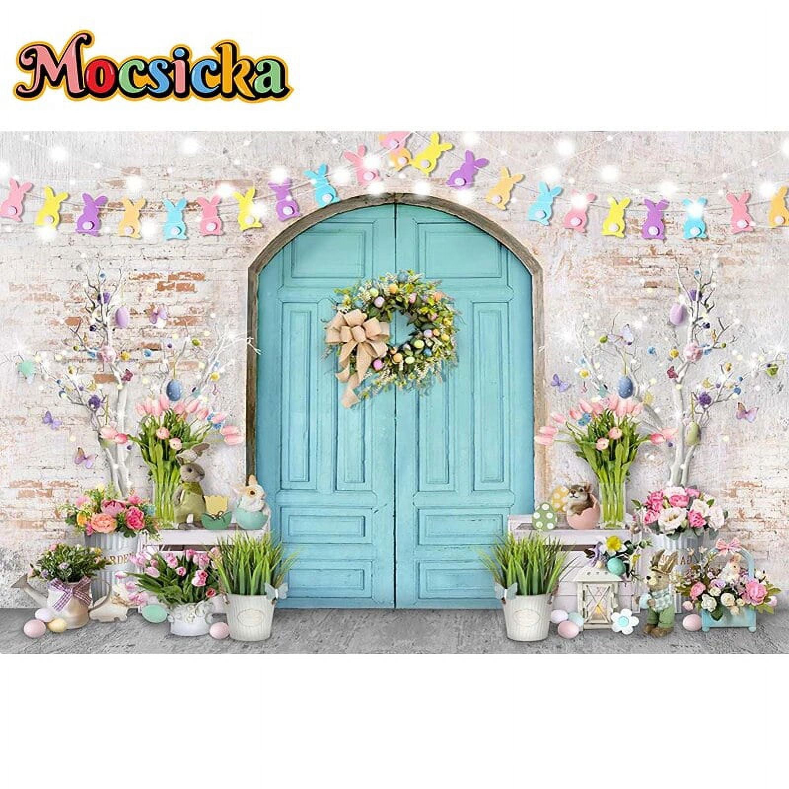 Easter Backdrops For Photography Spring Flowers Bunny Eggs Newborn Baby ...