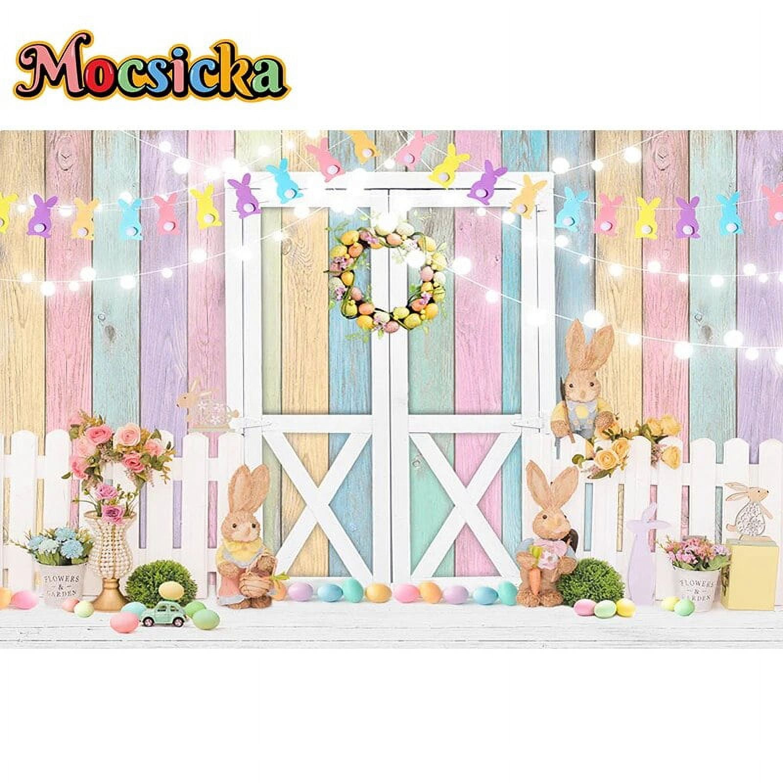 Easter Backdrops For Photography Spring Flowers Bunny Eggs Newborn Baby ...