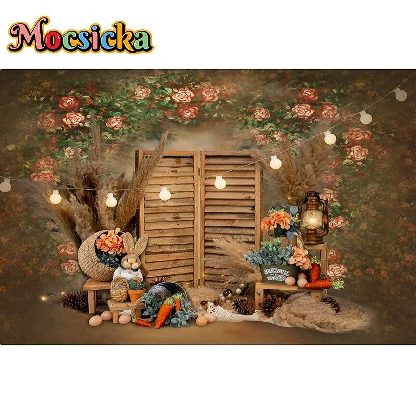 Easter Backdrops For Photography Spring Flowers Bunny Eggs Newborn Baby ...