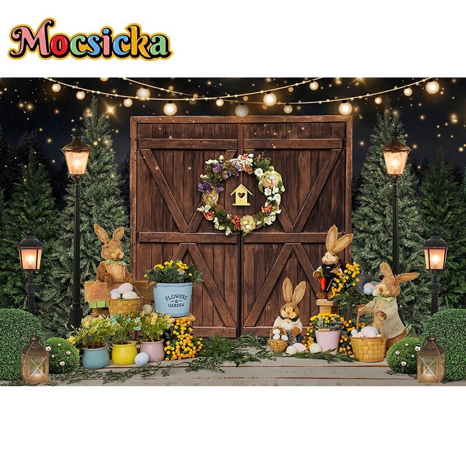 Easter Backdrops For Photography Spring Flowers Bunny Eggs Newborn Baby ...