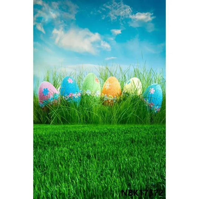 Easter Backdrops Spring Scenery Flowers Bunny Rabbit Easter Eggs Baby ...