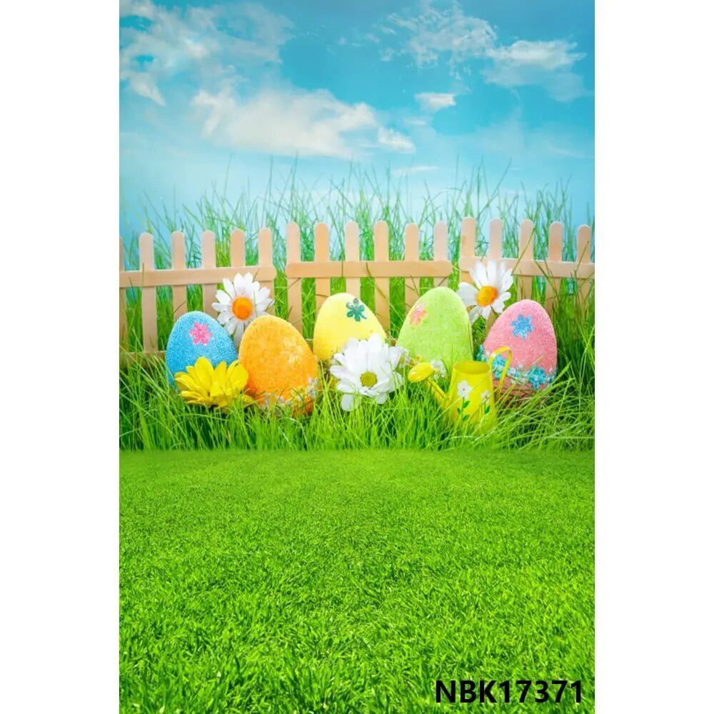 Easter Backdrops Spring Scenery Flowers Bunny Rabbit Easter Eggs Baby ...