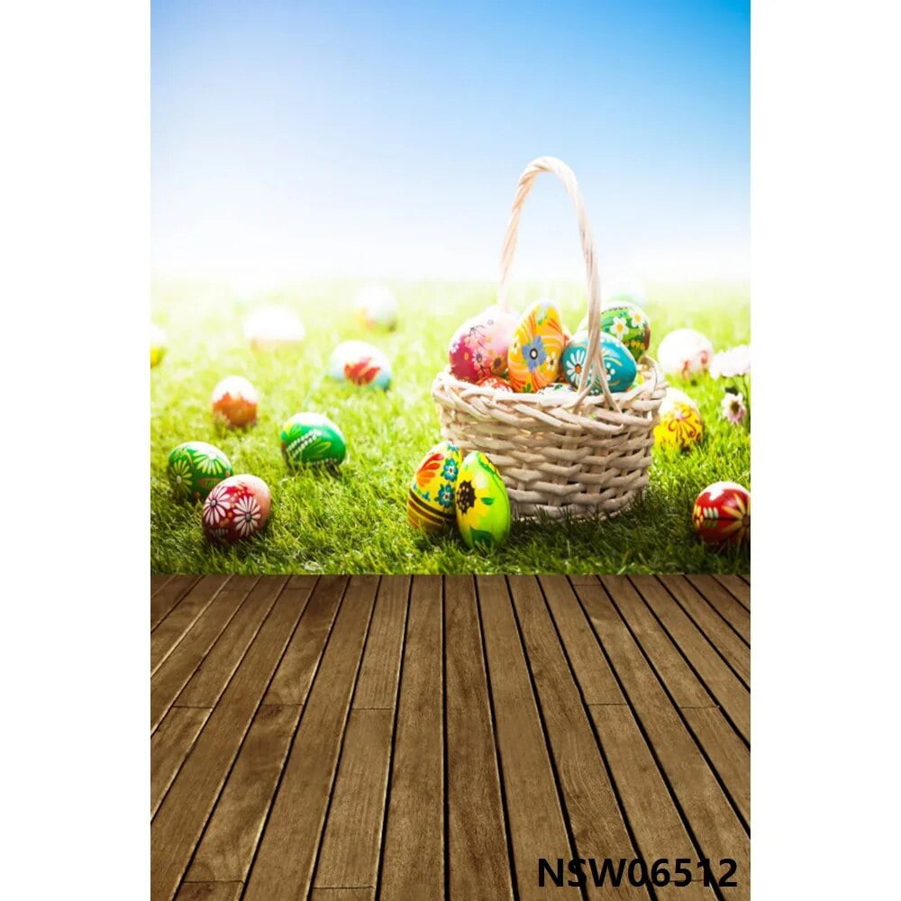 Easter Backdrops Spring Scenery Flowers Bunny Rabbit Easter Eggs Baby ...