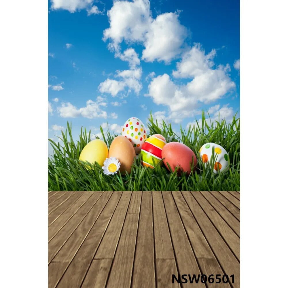 Easter Backdrops Spring Scenery Flowers Bunny Rabbit Easter Eggs Baby ...