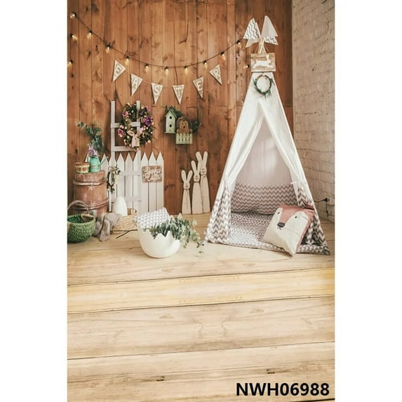 Easter Backdrops Spring Scenery Flowers Bunny Rabbit Easter Eggs Baby ...