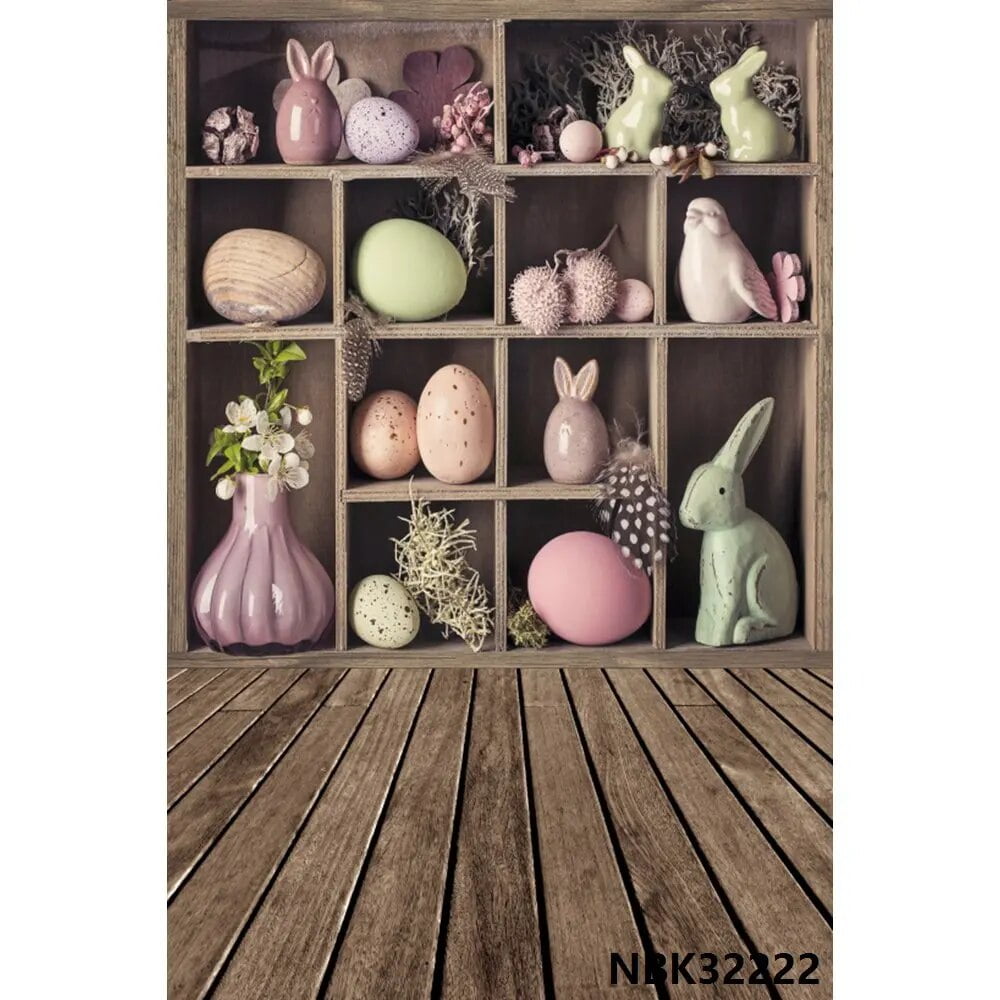 Easter Backdrops Spring Scenery Flowers Bunny Rabbit Easter Eggs Baby ...