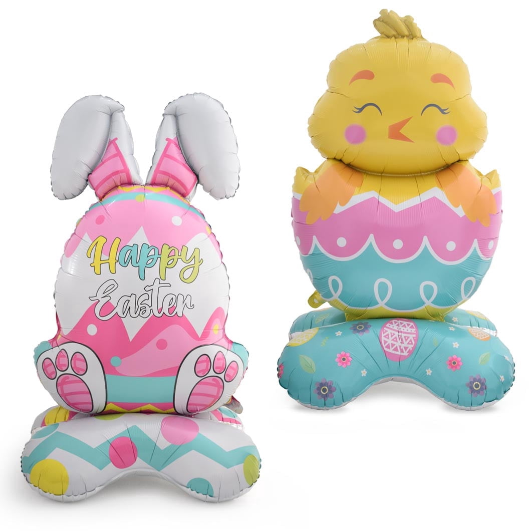 Easter Balloons Standing Bunny Egg Balloons Chick hatching Balloon With ...