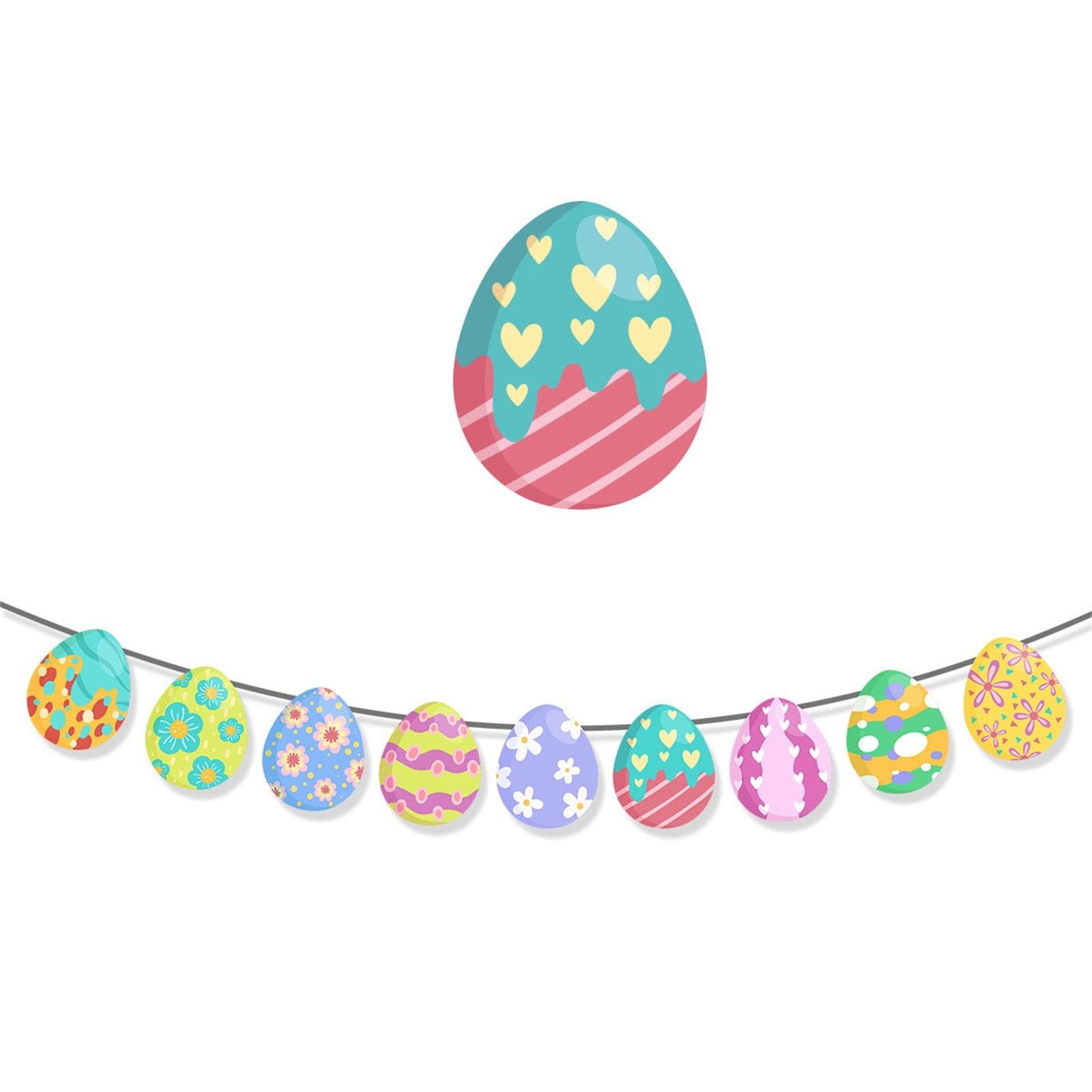 Easter Banner Decorations Happy Easter Bunny Bunting Garland Easter Decor For The Home Easter ...