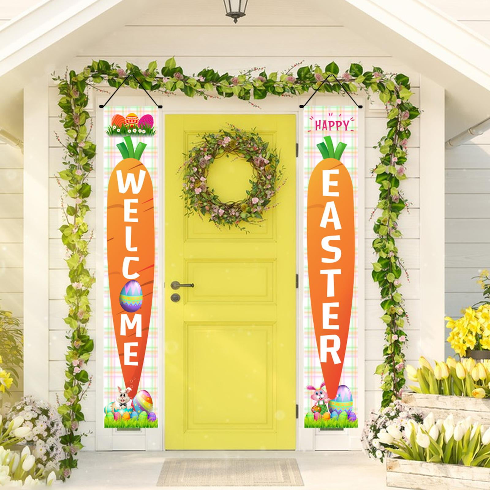 Easter Banners Door Decorations Welcome Easter Welcome Sign Backdrop ...