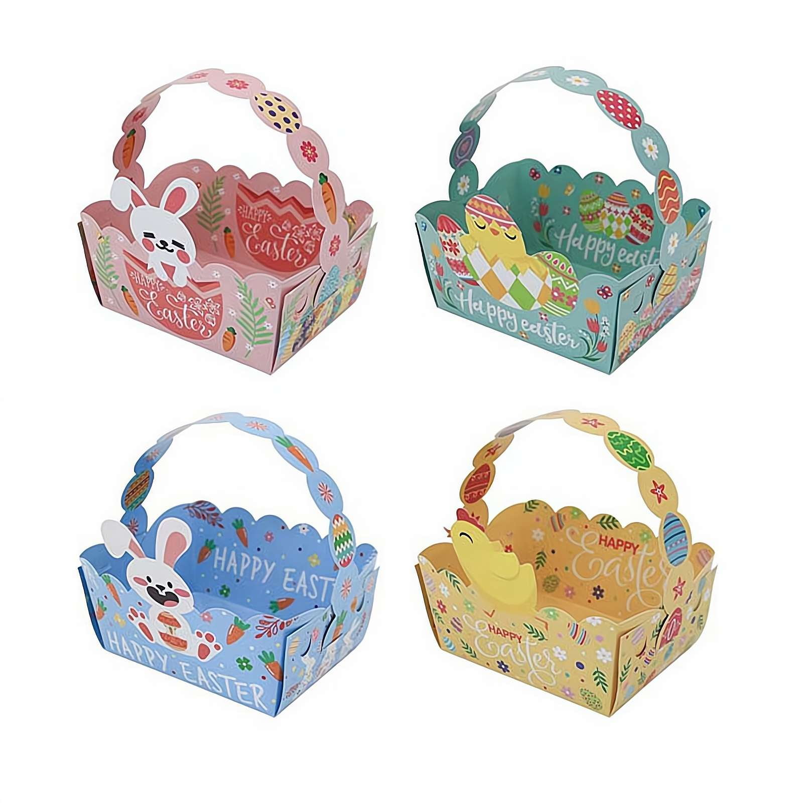 Easter Basket- 24pcs Small Easter Baskets for Kids, Happy Easter Gift ...
