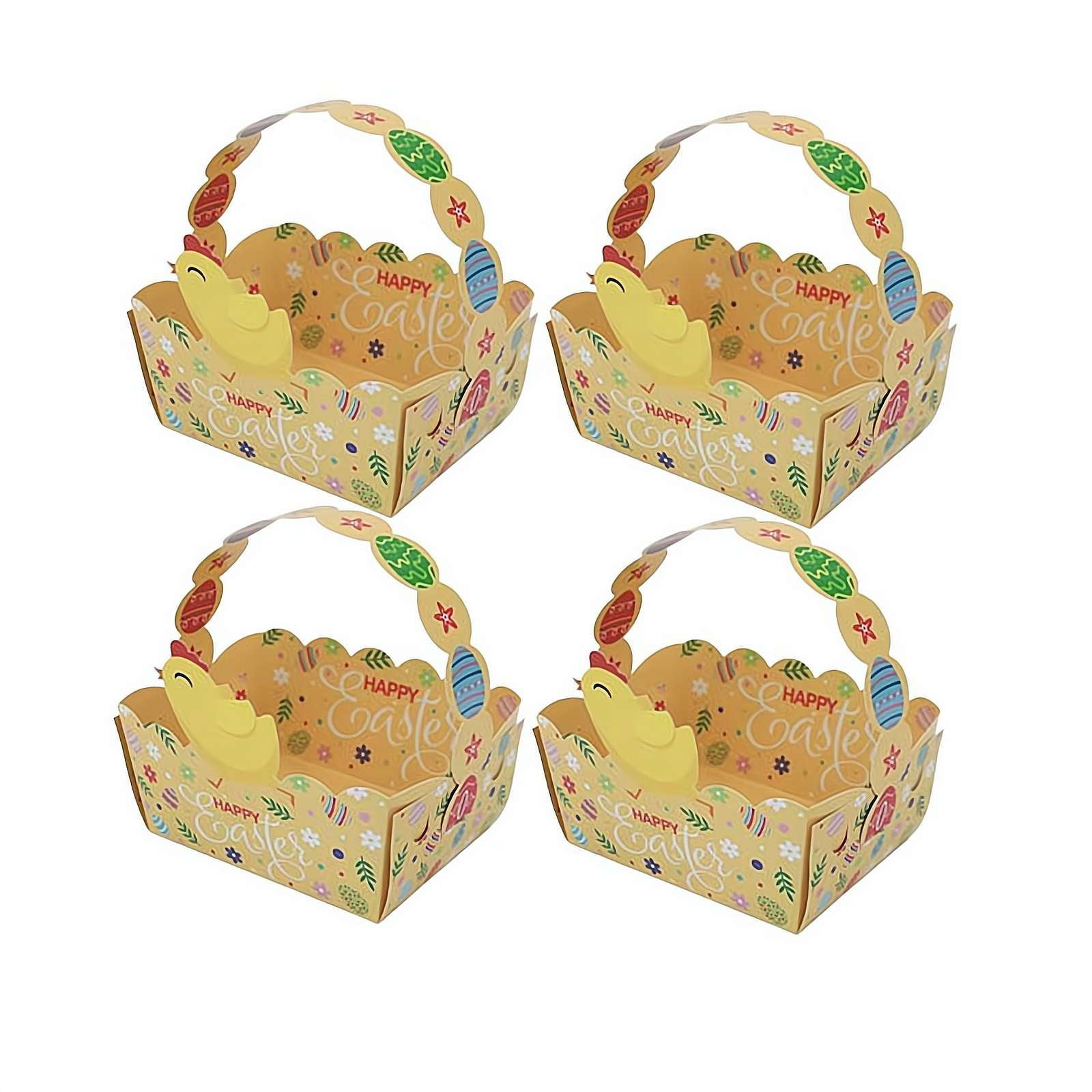 Easter Basket, 4pcs Small Easter Baskets for Kids, Happy Easter Gift ...