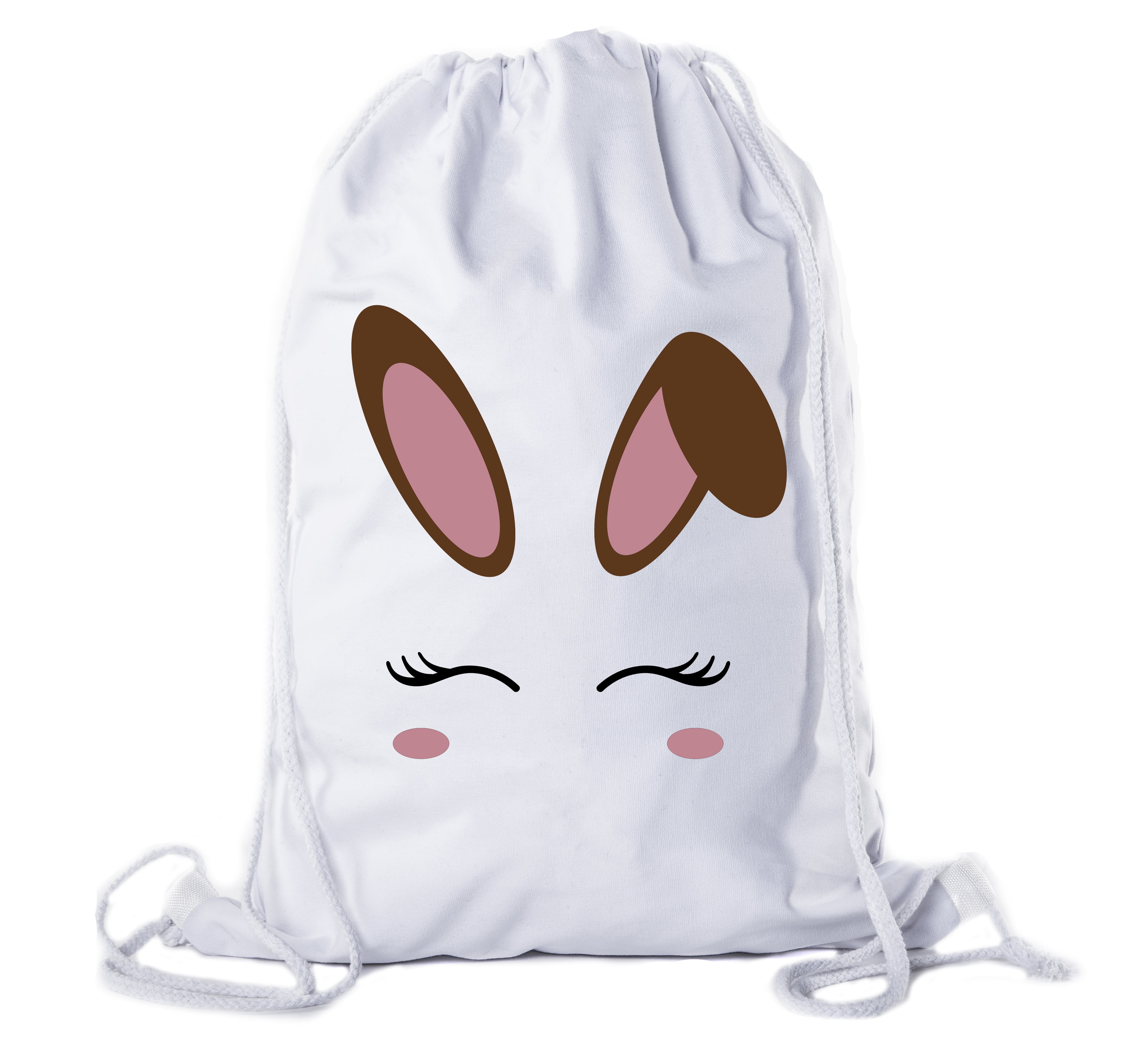 Easter Basket Backpack Bulk Cotton Drawstring Cinch Bags Easter Bunny ...