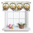 Easter Basket Chicken Tie Up Valances Curtain, Watercolor Cartoon ...