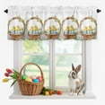 Easter Basket Chicken Valances for Windows, Watercolor Cartoon Chicken ...