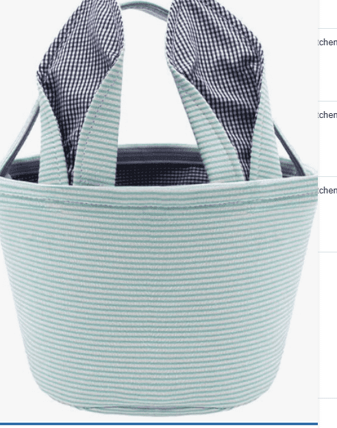 Easter Basket Cute Bunny Basket With Ears Handle Large Egg Hunt Basket ...