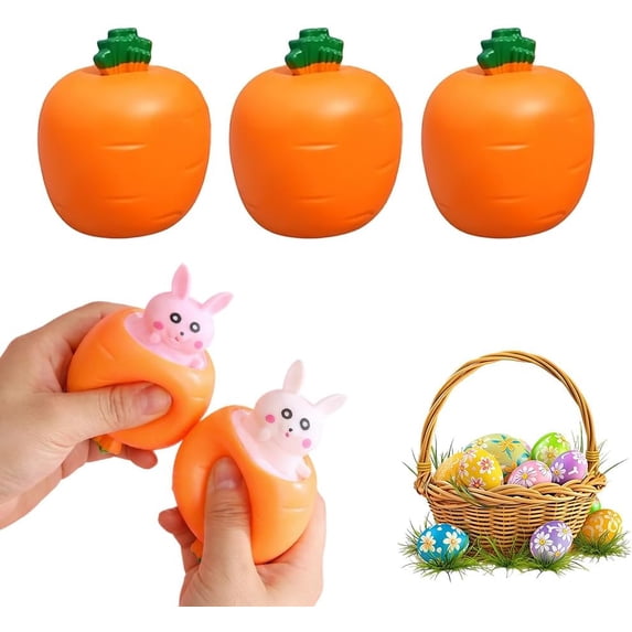 Easter Basket Essentials, 2026 New Easter Carrot Rabbit Squeeze Toys ...