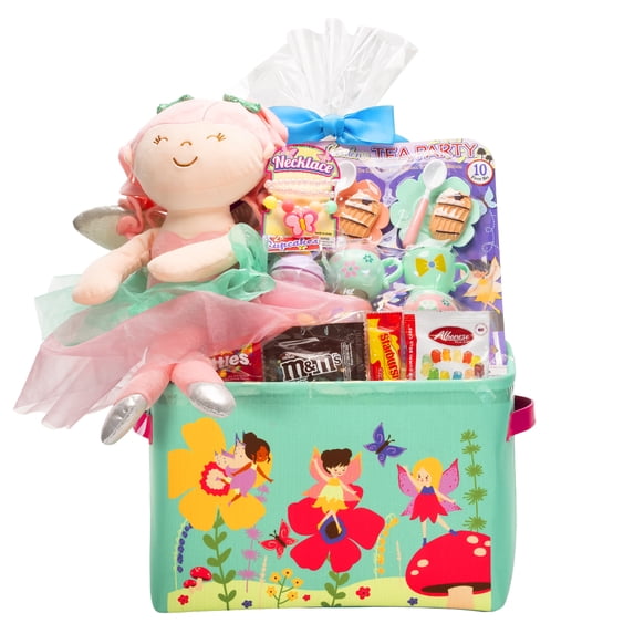 Easter Basket Gift Set Fairy Tea Time Storage Bin with Candies ...