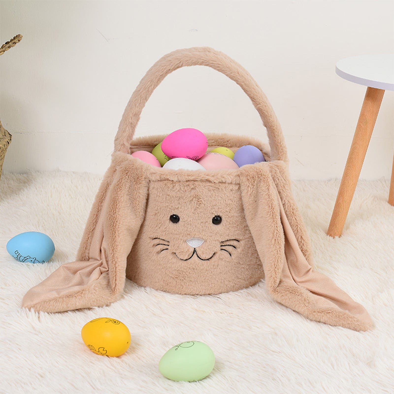 Easter Basket Plush Easter Bunny Long Ears Bags Easter Basket Rabbit ...