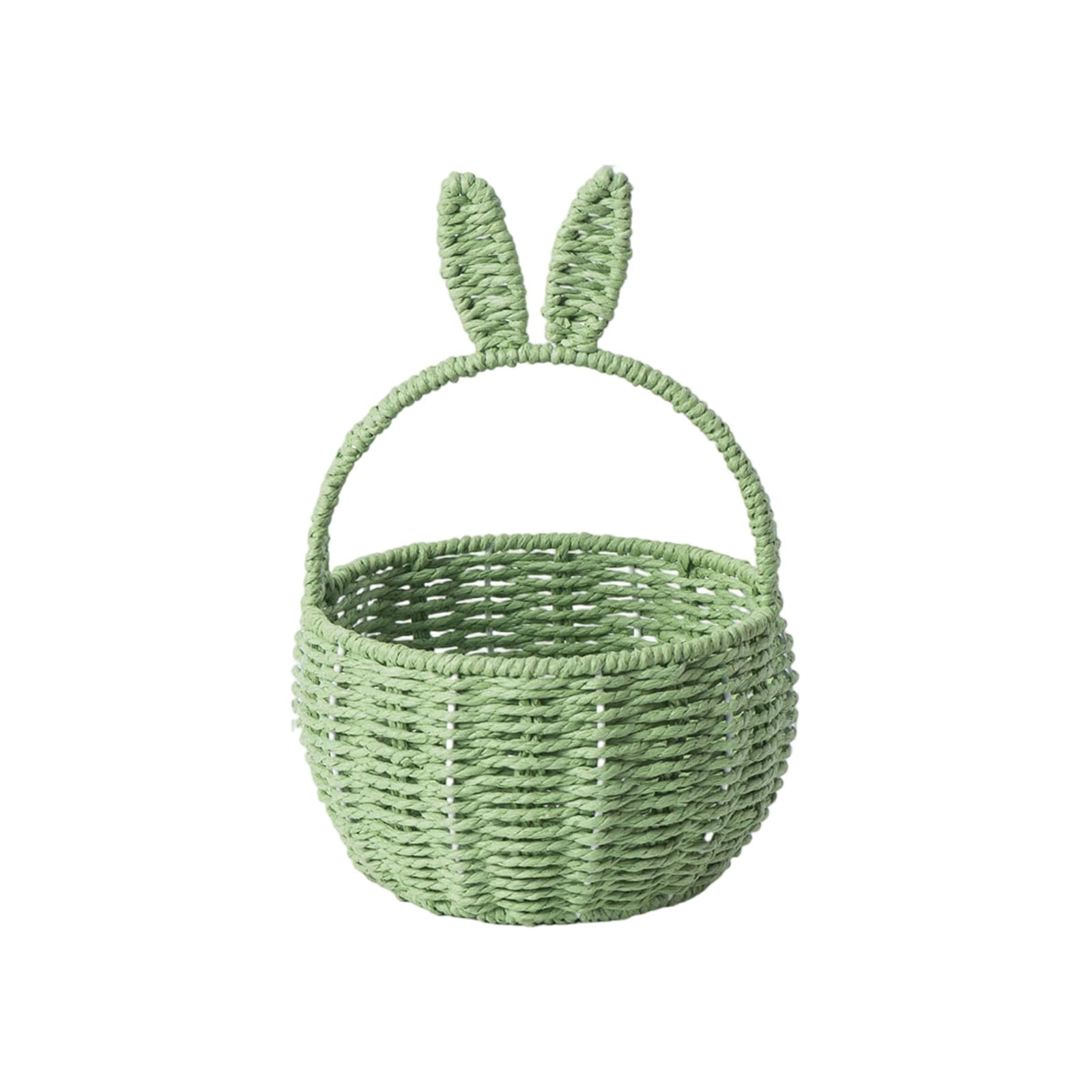 Easter Basket - Simulated Rattan Woven Basket Bunny Ear Design Multi ...