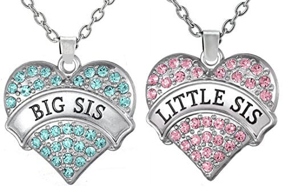 Easter Basket Stuffers Gifts for Big Sis & Lil Sis Heart Necklace Set ...