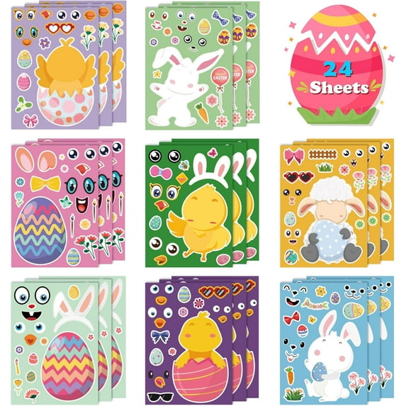 Easter Basket Stuffers for Kids - DIY Happy Egg Bunny Sticker Crafts ...