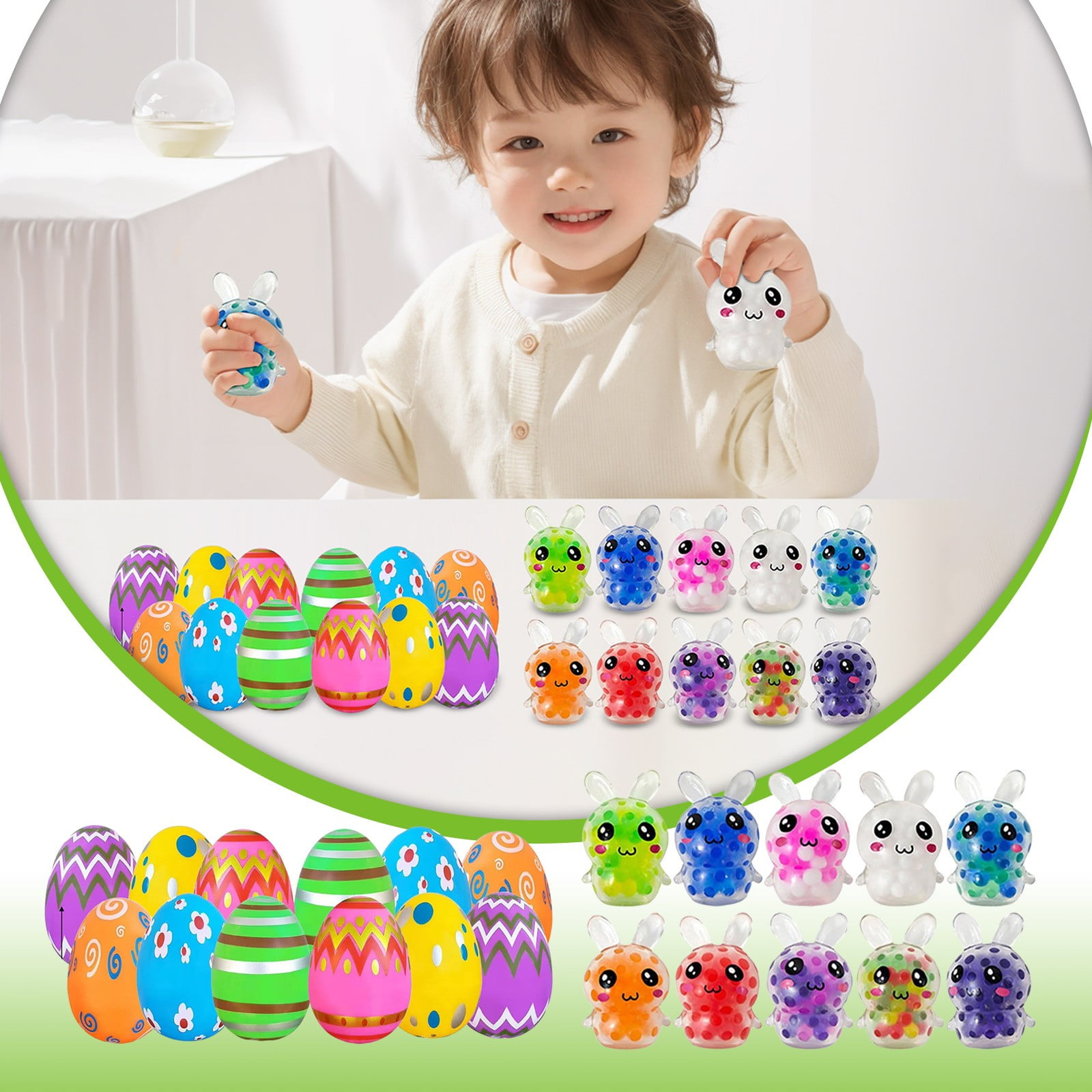 Easter Baskets for Kids Easter Stress Relief Gifts 12PC Bunny Squishy ...