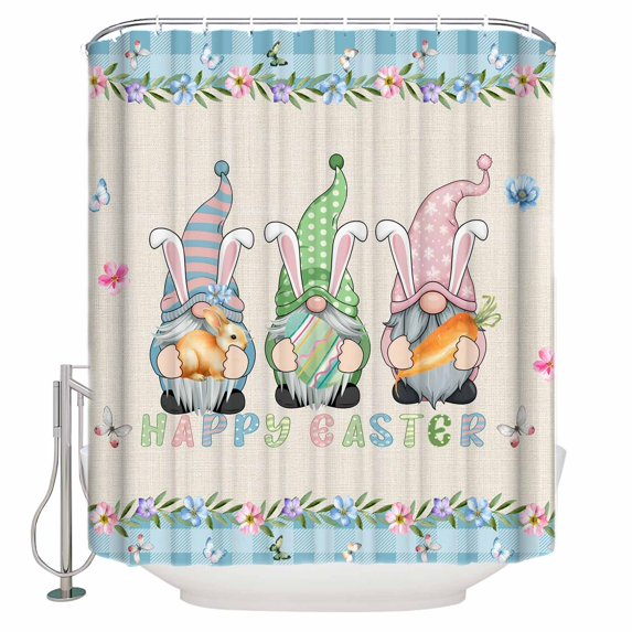 Easter Bathroom Shower Curtains with 12 Hooks Polyester Waterproof ...