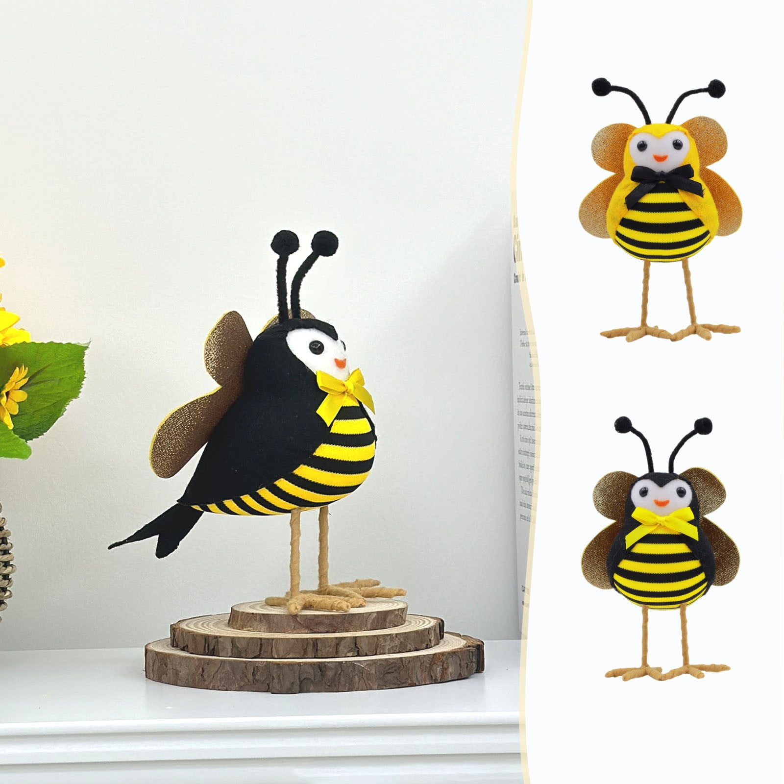 Easter Bees Festival Standing Bird Figurine Spring Fabric Ornament for ...