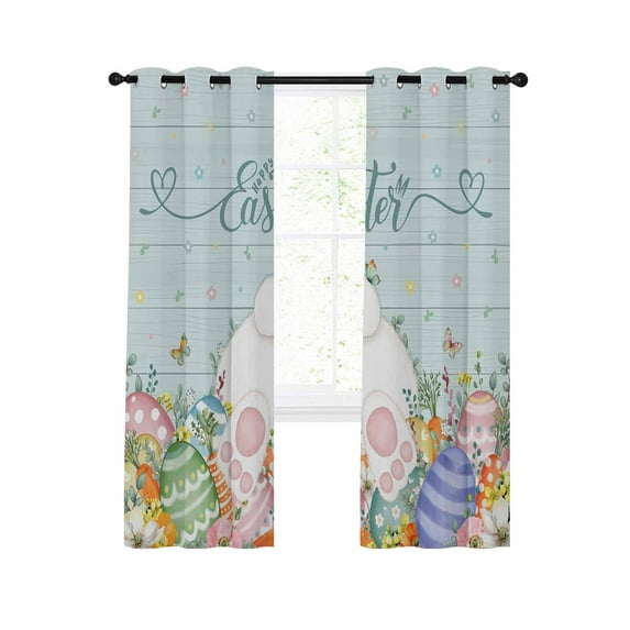 Easter Blackout Curtains for Bedroom Living Room, Spring Bunny Tail ...