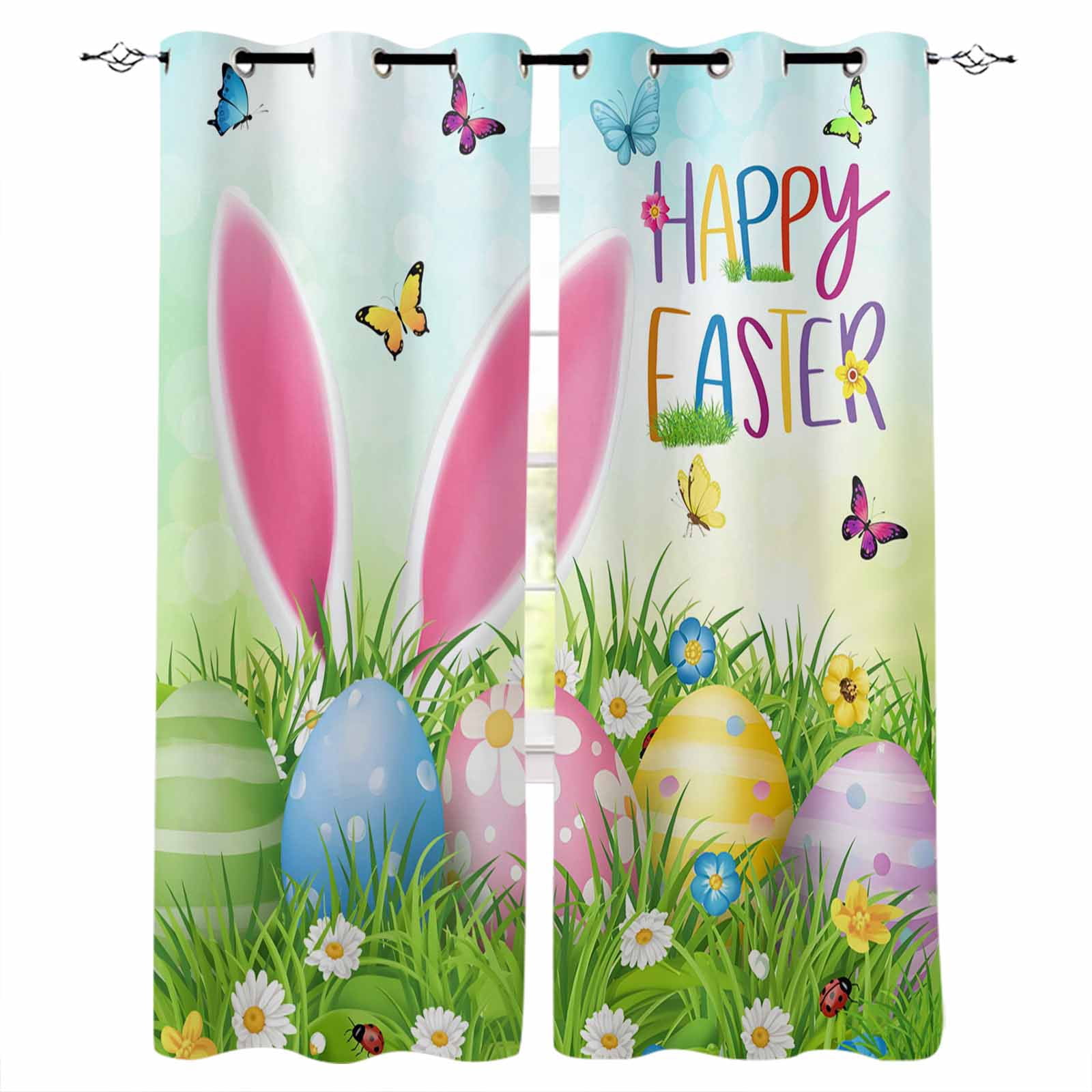 Easter Blackout Curtains for Bedroom/Living Room, Thermal Insulated ...