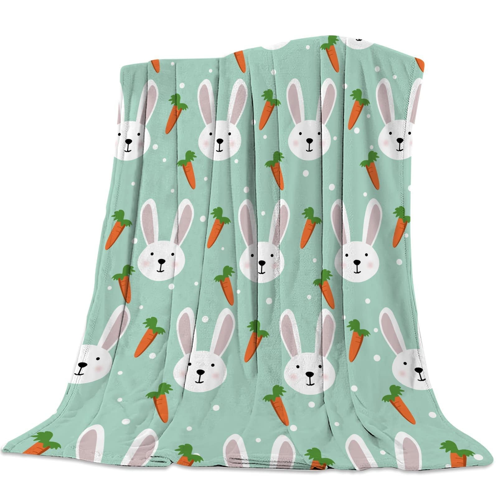 Easter Blanket, Furenl Cute Plush Bunny Blanket Easter Lightweight Soft ...